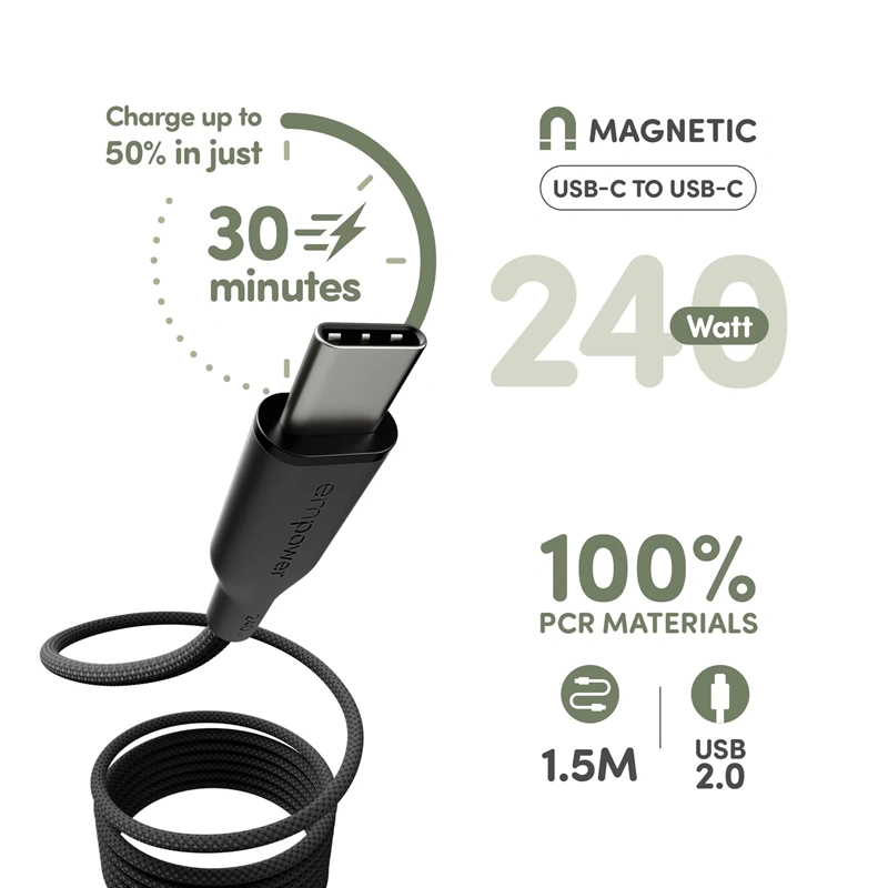Empower Magnetic įkrovimo laidas USB-C į USB-C | Mobili prekyba