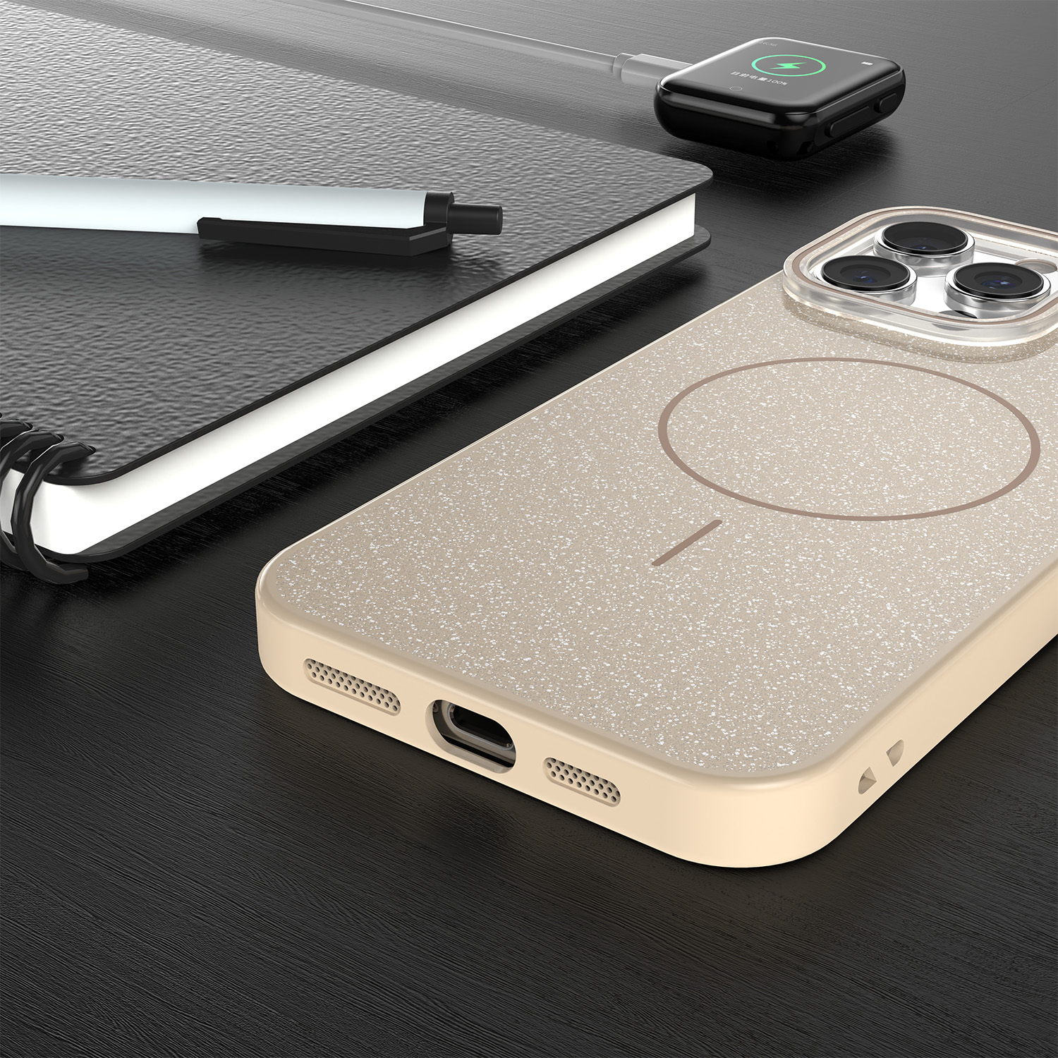 Smart iPhone 17 Pro Glitter MagSafe dėklas|Mobili prekyba